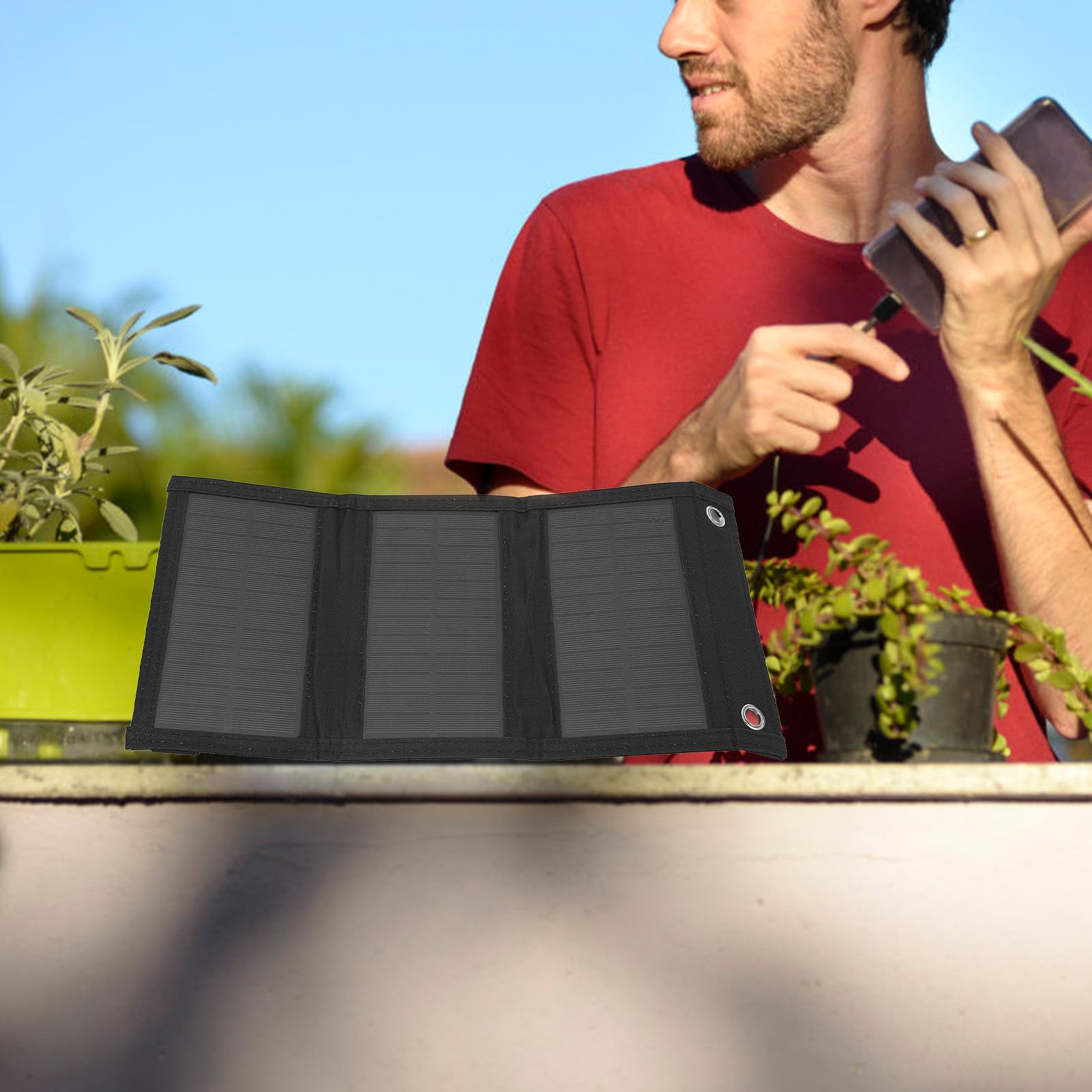 Foldable Solar Panel 8W USB Output Power Supply Waterproof Nylon Portable Solar Panel Charger for Outdoor Camping Electrical and Engineering