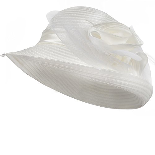 FORBUSITE Church Kentucky Dress Derby Hats for Women White
