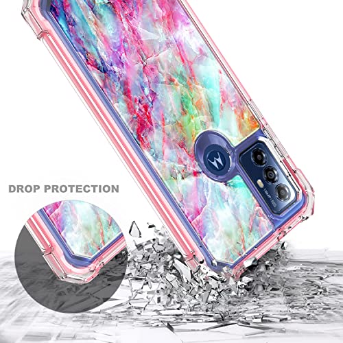 NZND Compatible with Motorola Moto G Play (2023) Case, Moto G Pure/Moto G Power (2022) with [Built-in Screen Protector], Full-Body Shockproof Protective Rugged Bumper Cover Durable Case (Fantasy)