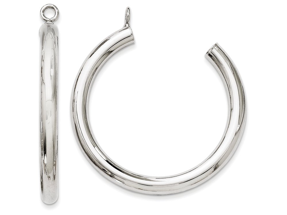 FJC Finejewelers 14k White Gold Polished Tube Hoop Earring Jackets