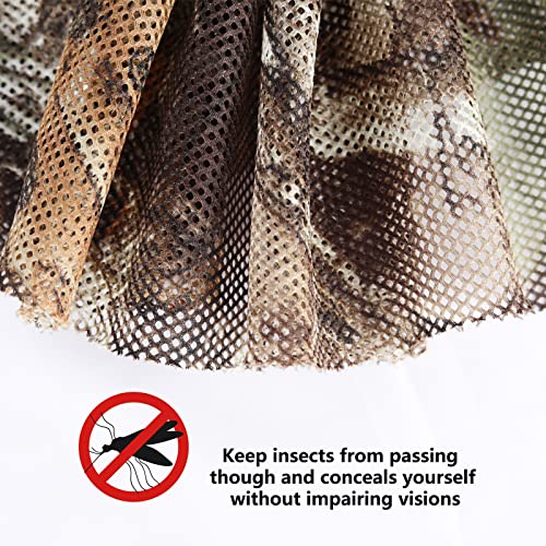 GHILEO Camo Burlap, Mesh Fabric Material Camouflage Netting for Hunting Ground Blinds Photography Ground Cover