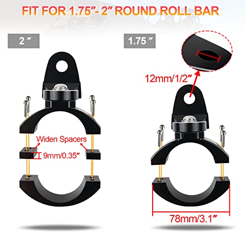 UTV Flag Mount- StarknightMT Adjustable Heavy Duty UTV Whip Mount for 1.75"-2" Roll Bar Compatible with Polaris RZR 1000 XP 900 Pro Can-Am Maverick x3 Pioneer 1000 Talon 1PC