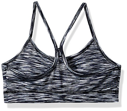 Gaiam Big Girls' Yoga Bra, Black Heather, 7/8