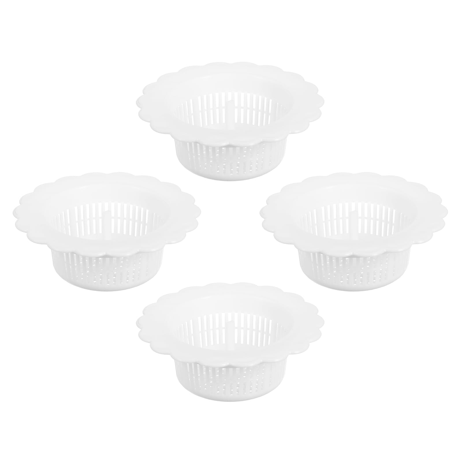 uxcell Sink Drain Strainer, Plastic Kitchen Sink Filter Hair Drain Catchers Sink Strainers for Kitchen Bathroom Balcony, White 4Pcs