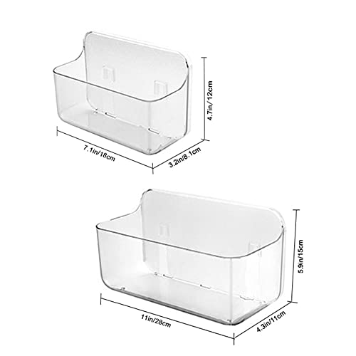 SANTREST 2 Pack Shower Caddy Drill-Free Sticky Shower Shelf Storage Basket for Shampoo & Toiletries, Kitchen Bathroom Bedroom Organizer