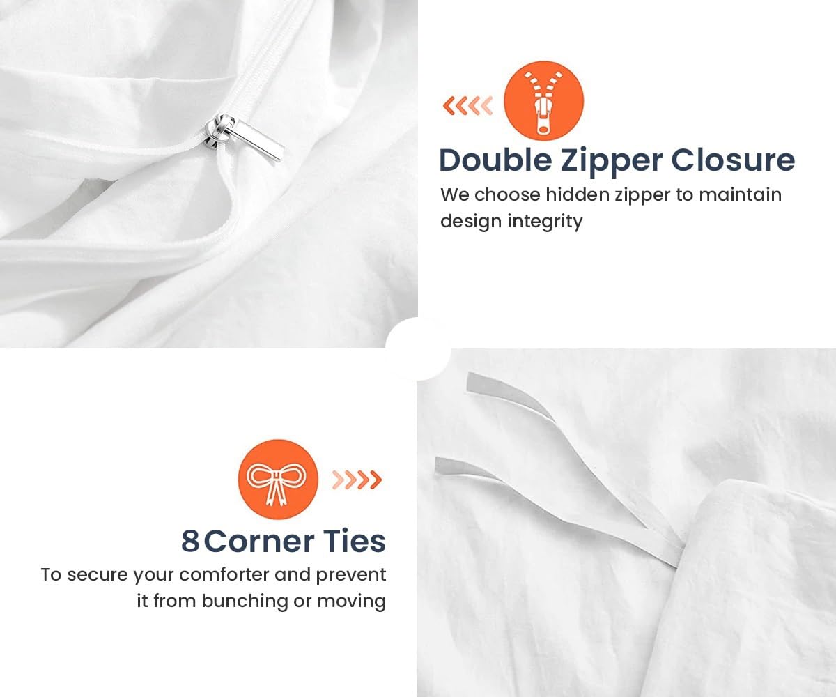 The OutNeT Steel Blue Solid Duvet Cover Set Queen 90"x90" Size Egyptian Cotton Luxury Soft & Breathable Comforter Cover with Hidden Zipper Closer & Corner Ties Durable and Fade Resistant