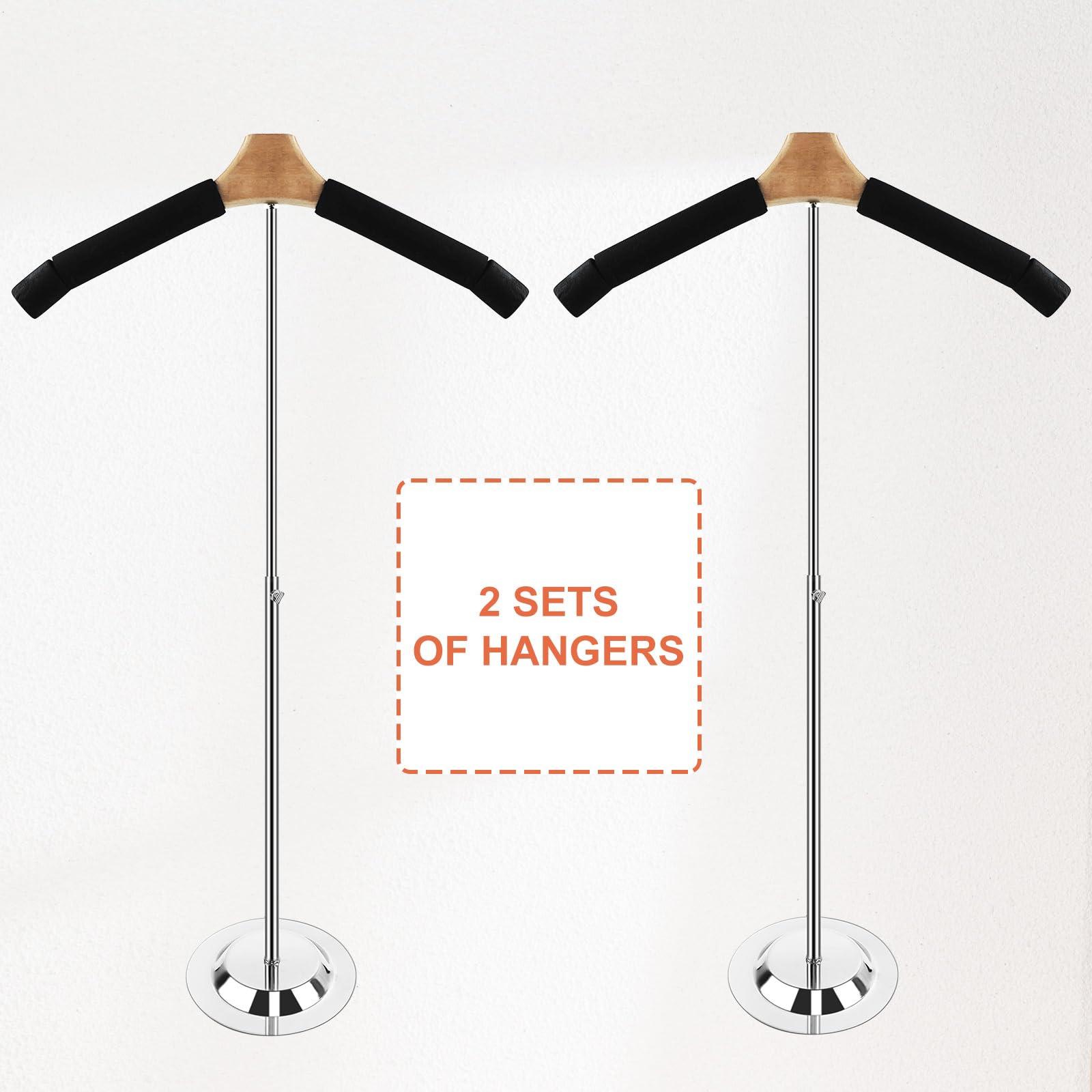 YEXEXINM 2 Pack Adjustable T Shirt Display Flexible Shoulder Stand,17- 31 InchT Shirt Display Stand for Clothing Garment Coat Retail Vendor,Shirt Rack,Metal Clothing Display Rack