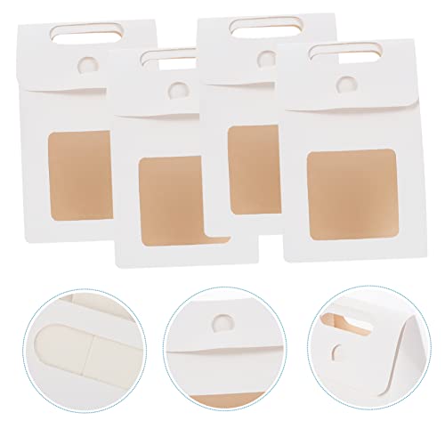 ULTECHNOVO 12pcs Cupcake Boxes Window Gift Bag Mini Muffin Mini Containers Clear Cake Box Small Baking Boxes Kraft Cupcake Holder Christmas Gift Bags Muffins Packaging Box Cake Container Box