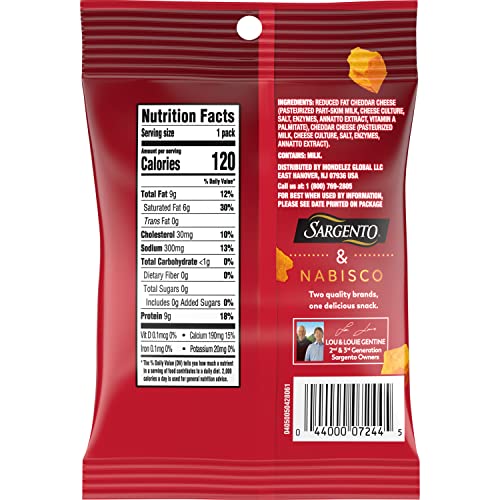 SARGENTO® 100% Cheese Crisps Variety Pack, Parmesan and Cheddar, 10 Snack Packs