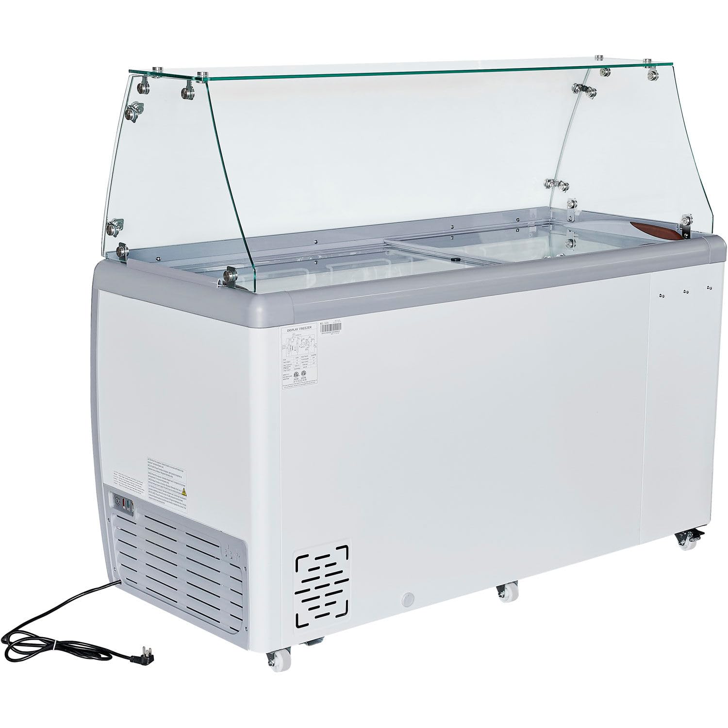 Nexel Ice Cream Dipping Cabinet w/Sneeze Guard Cover, 60"W