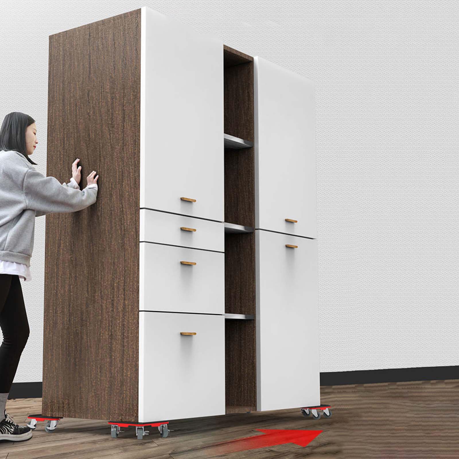 Furniture Movers with Wheels, Heavy Duty Furniture Lifter Tool Set,Furniture Moving Sliders 1320 LBs Load Capacity,for Moving Sofa, Cabinet, Refrigerator (Black)