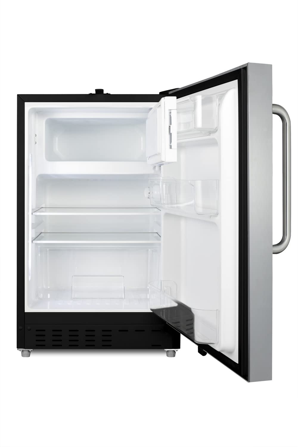 Summit Appliance ALRF49BCSS 20" Wide Built-in Refrigerator-Freezer, ADA Compliant, Adjustable Shelves, 2.68 cu.ft Capacity, Manual Defrost, Adjustable Thermostat, Stainless Steel Door