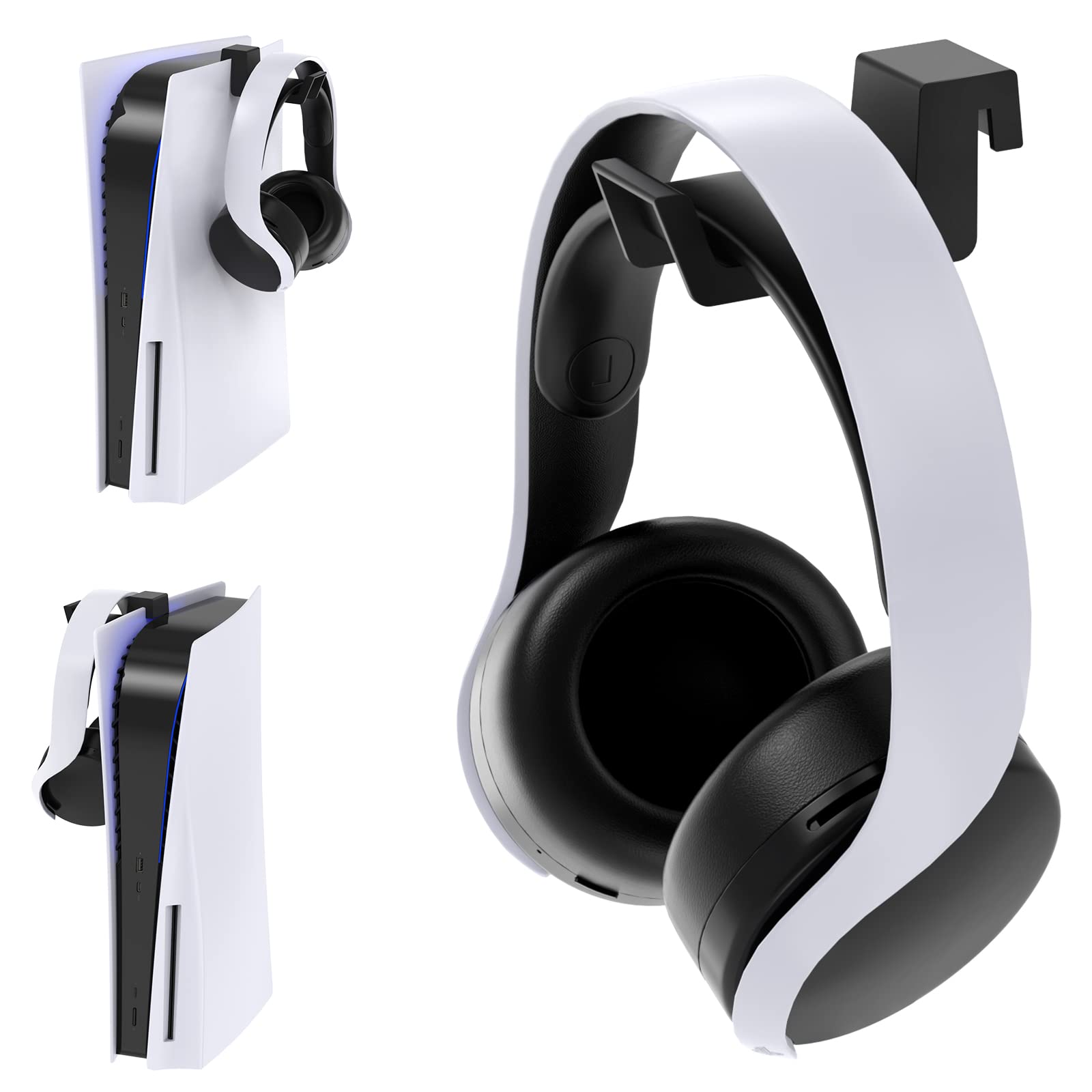 FYOUNG Headset Holder for PS5/for PS5 Slim, Hook Hanger for PS5 Headphone Hanger Holder, Headphone Stand for PS5/ PS5 Slim (White)