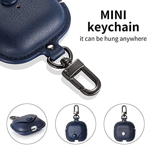 MODOS LOGICOS Case Cover for Air Pods 3 (2021), Leather Case with Secure Snap-Fastener Compatible with Apple AirPods 3rd Generation Charging Case - Blue