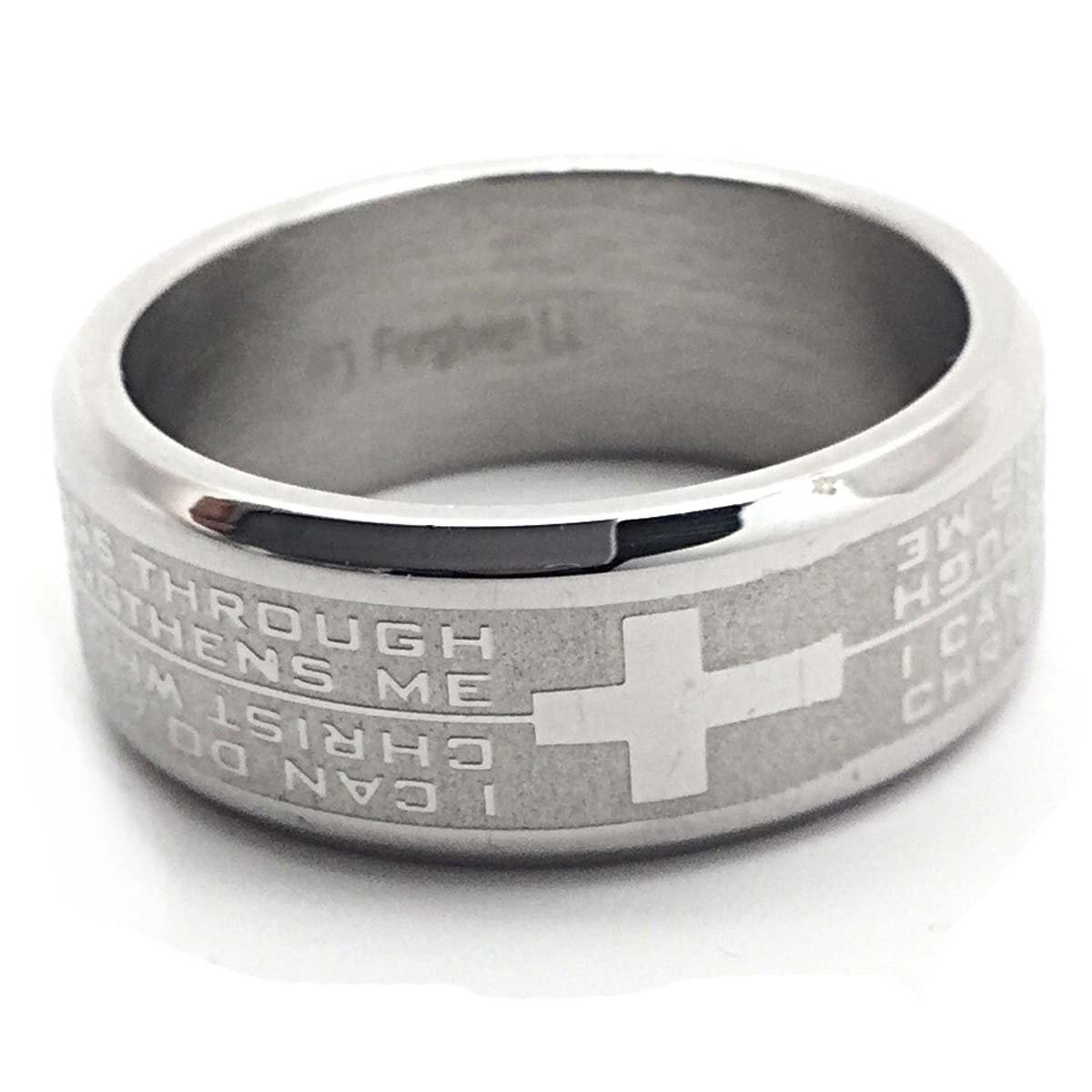 FORGIVEN JEWELRY I Can Do Cross Stainless Steel Ring size 11