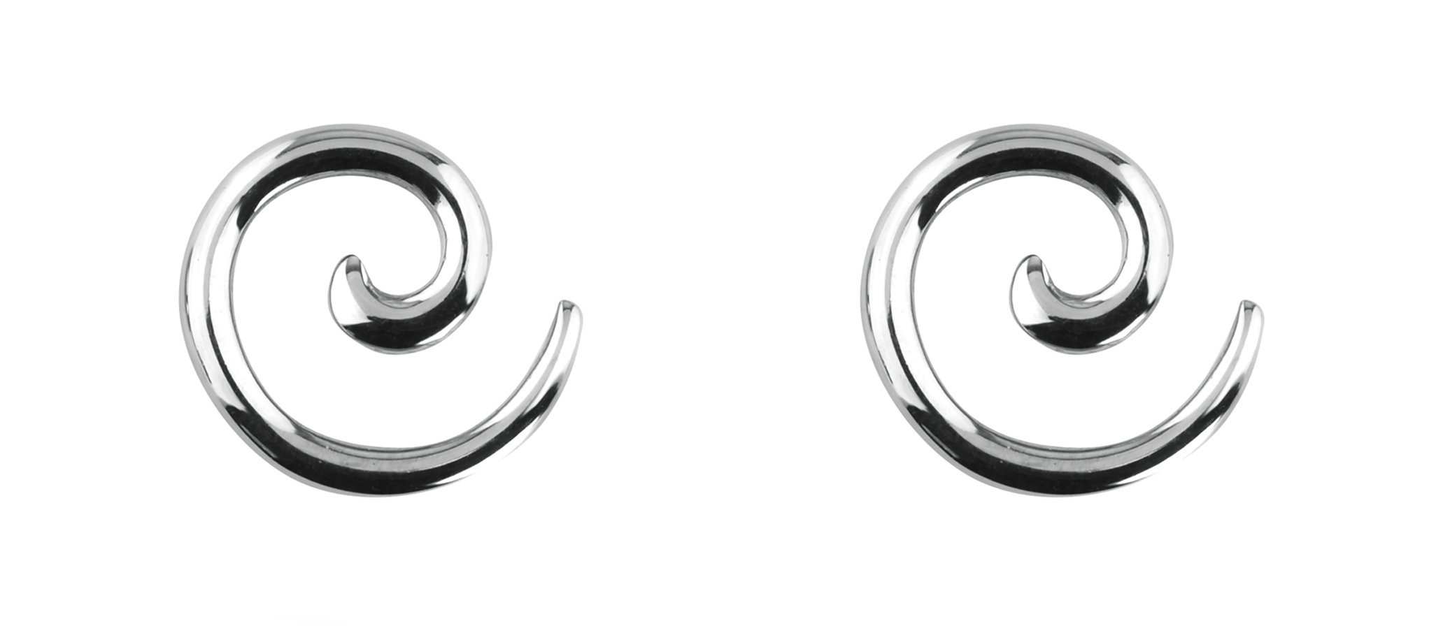 Forbidden Body Jewelry Pair of 12g (2mm) Surgical Steel Solid Spiral Taper Earrings