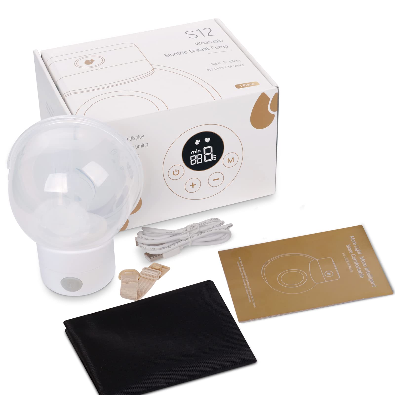 PULLNSCOOP Electric Wearable Breast Pump Pain Free Hands Free Effective Suction Portable Breastfeeding Low Noise 2 Modes 9 Levels