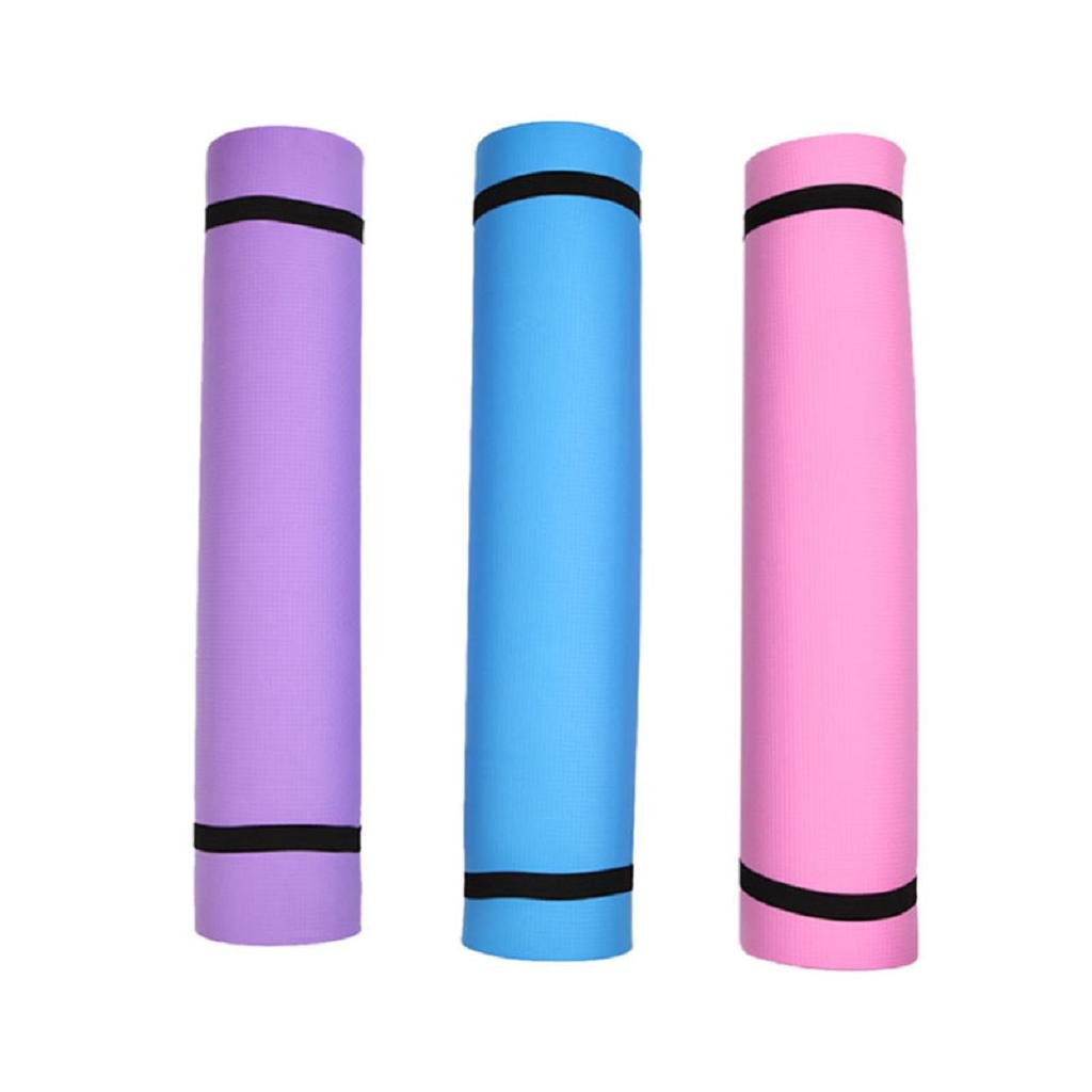 Forgun Durable 4mm Thickness Yoga Mat Non-Slip Exercise Pad Health Lose Weight Fitness (Blue)