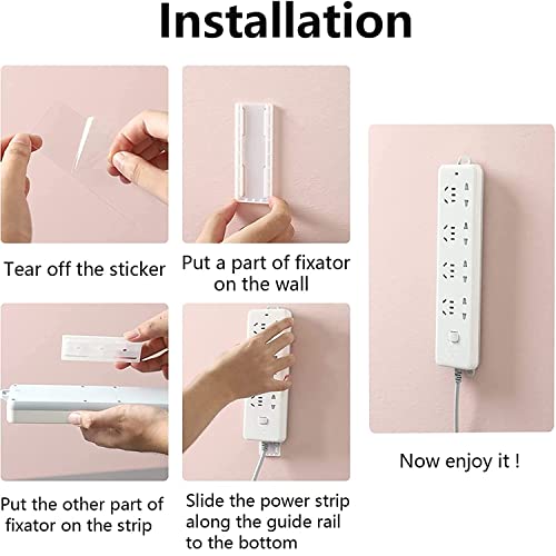 QKKO Adhesive Punch-Free Socket Holder, Self-Adhesive Desktop Socket Fixer, 2023 New Adhesive Punch Free Socket Holder, Self Adhesive Power Strip Holder, Storage Socket Slide (8PCS Blue)