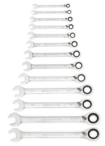 GEARWRENCH 13 Pc. 12 Pt. Reversible Ratcheting Combination Wrench Set, SAE - 9509N