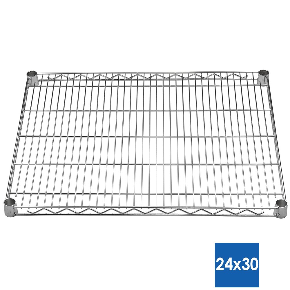 Shelving Inc. 24" d x 30" w x 84" h Chrome Wire Shelving with 5 Tier Shelves, Weight Capacity 500lbs Per Shelf
