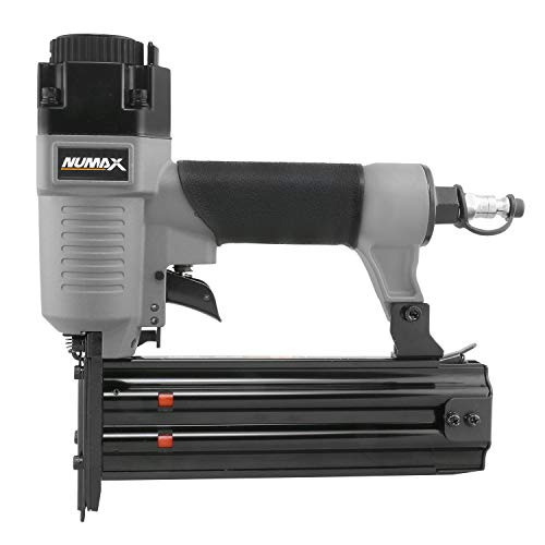 NuMax SBR50 Pneumatic 18-Gauge 2" Brad Nailer Ergonomic and Lightweight Straight Brad Gun with Reload Indicator for Moulding, Baseboard, Trim, Doors, and Handrails