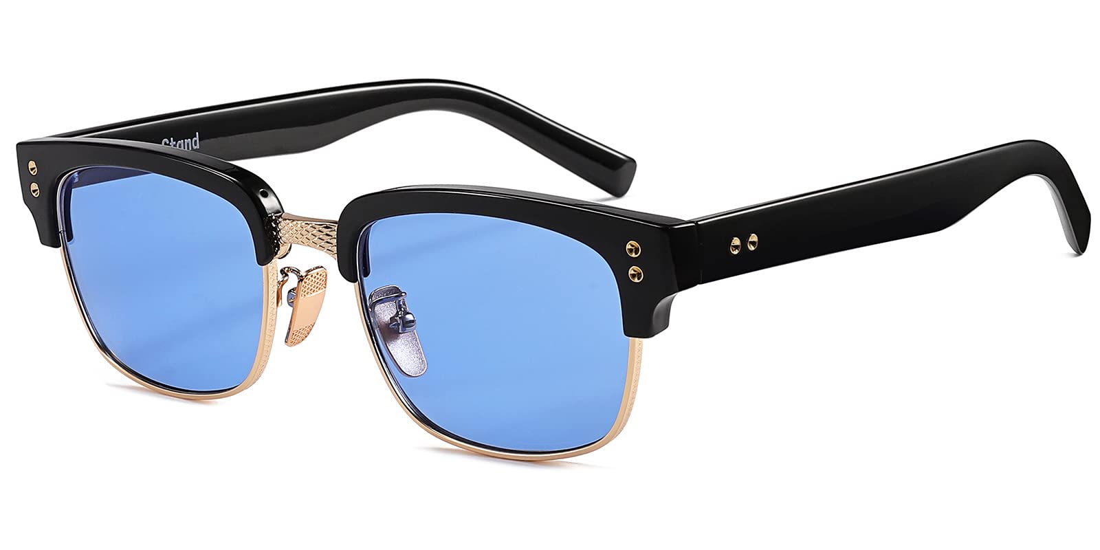 Gtand Vintage Retro Rectangle TR90 Frame Sunglasses For Men Women Fashion Semi-Rimless Metal Sun Glasses Eyewear