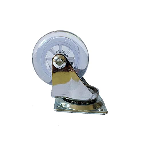 Upone 2 Inch Clear Heavy Duty Swivel Rubber Caster Wheels with 360 Degree Furniture Wheels Top Plate 400 Lbs Total Capacity (with Screws and Screwdrivers) - 100 lbs Each, Pack of 4