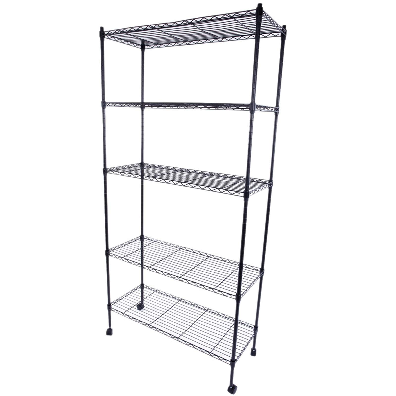 GAJUST Modern Organizer Marvel 5-Layer Iron Shelf, Coated & Rolling.