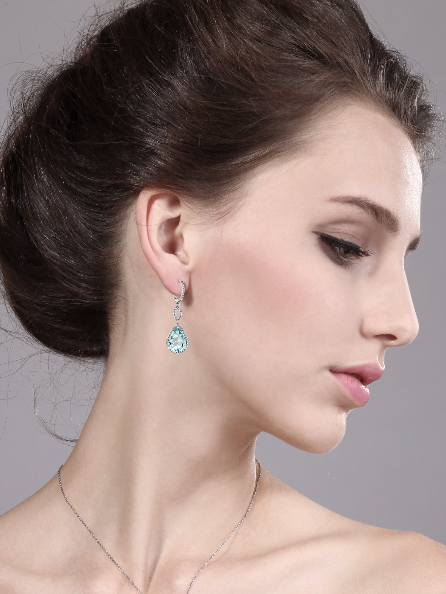 Gem Stone King 925 Sterling Silver Long Drop Dangle Elegant Wedding Bridal Chandelier Teardrop Earrings for Women | 2 Inch | Pear Shape 16X12MM | 20.00 Cttw