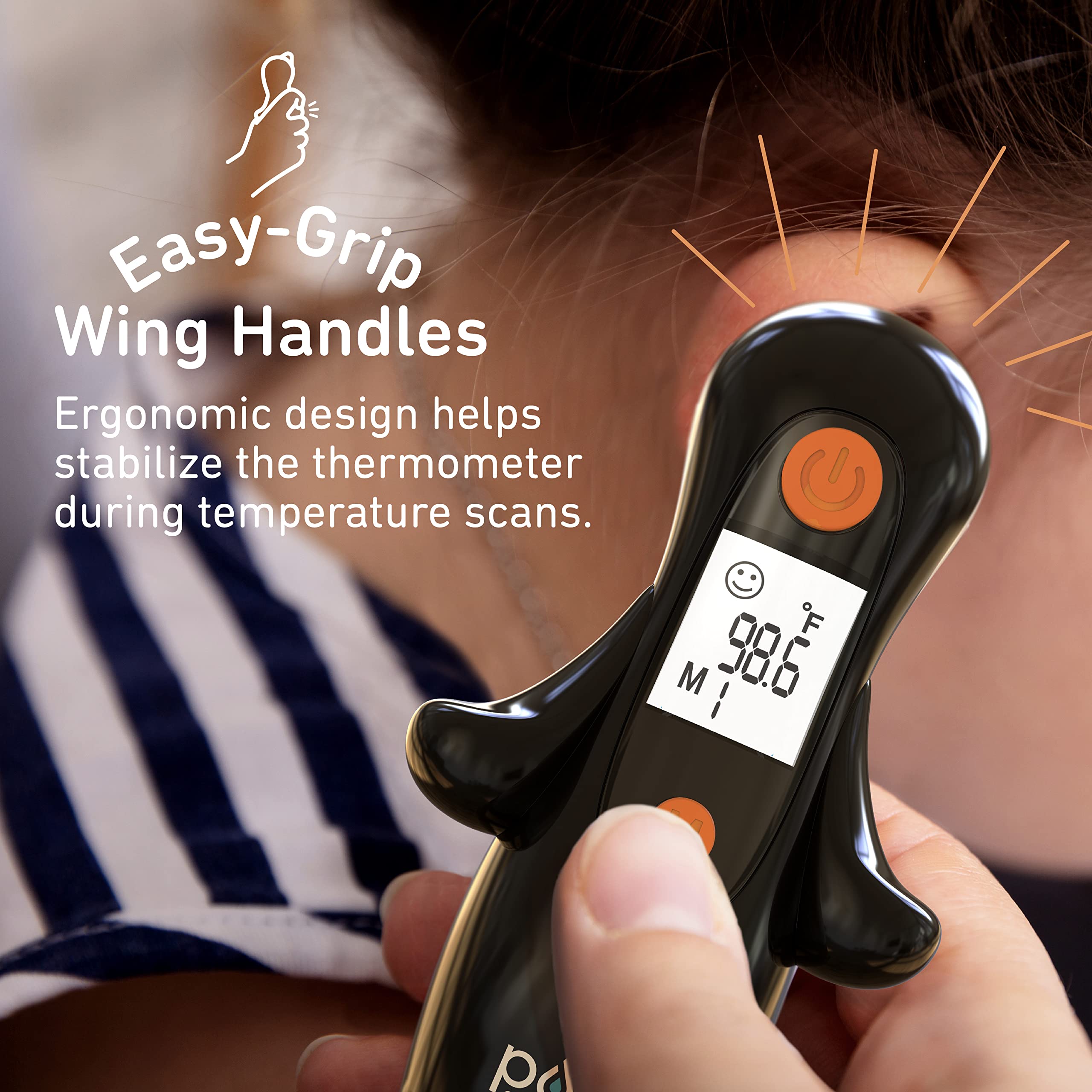 Pure Enrichment® PureBaby® Penguin Ear Thermometer - InstaRead™ Technology, LCD Backlit Display, 10 Memory Settings, Dual Scale Readings, Fever Alert, & Cover - Ideal for All Ages, Babies and Children