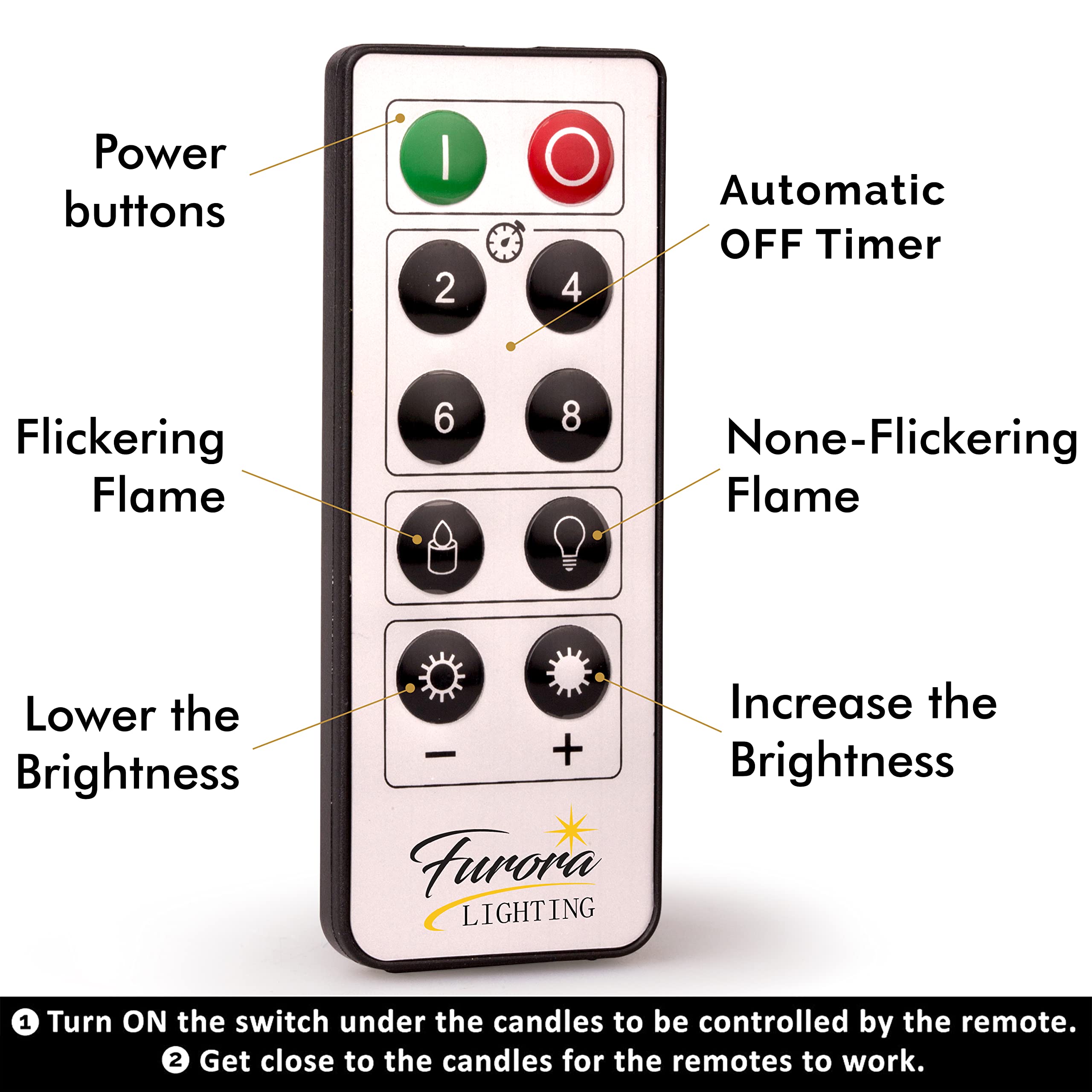 FURORA LIGHTING Gold Glitter Real Wax Candles with Remote and Timer, 4 Pillars and 4 Votives Pack of 8, LED Flameless Flickering Candles for Home Décor, Battery Included