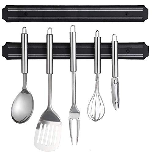 Magnetic Knife Strips (Set Of 2), 15 Inch Magnetic Knife Storage Strip, Knife Holder, Knife Rack, Knife Strip, Kitchen Utensil Holder, Tool Holder, Multipurpose Magnetic Knife Rack