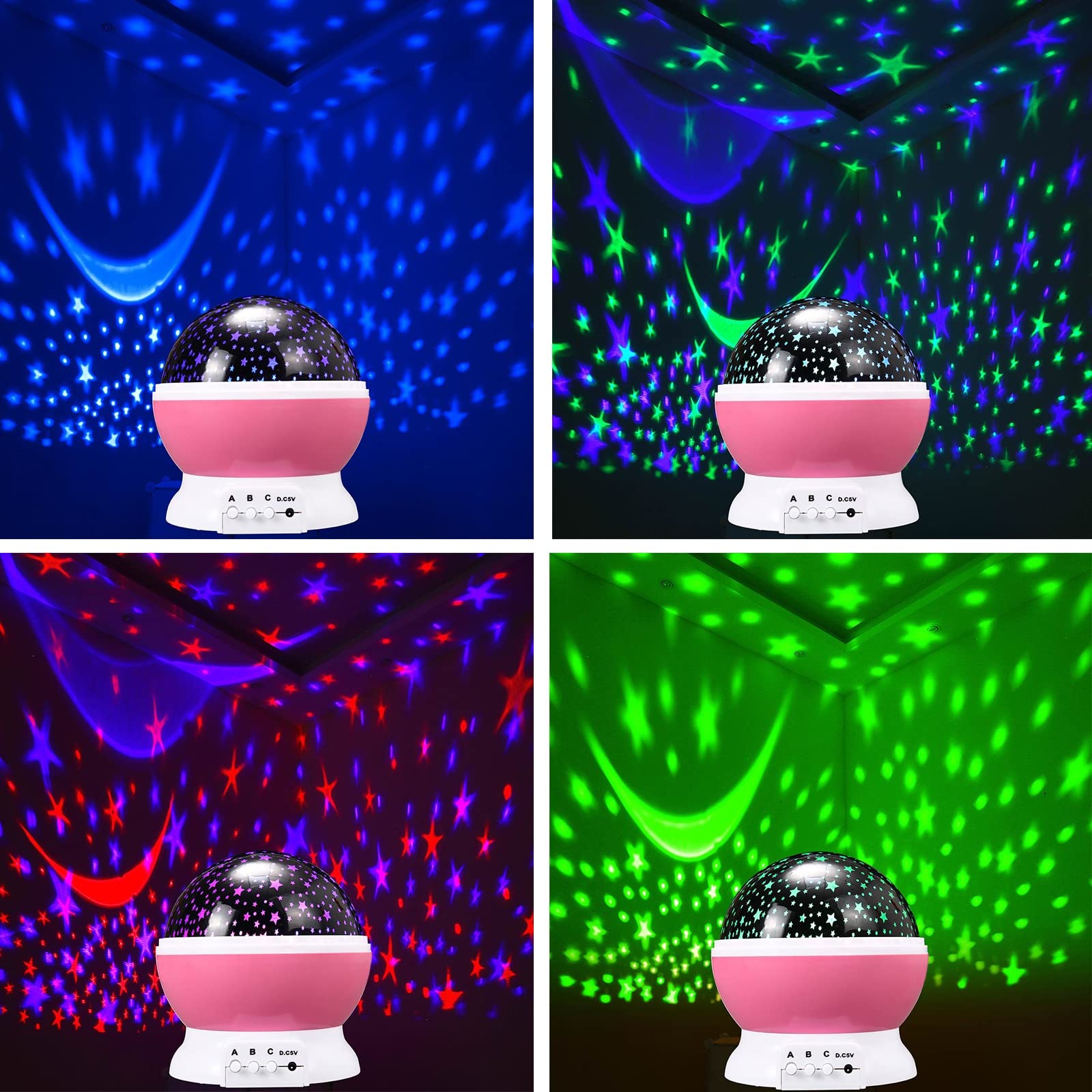 Night Light for Kids,Toddler Kids Night Lights for Bedroom, Star Night Light, Moon and Star Projector, Gift for Men Women Children,Star Light Star Projector(Pink)