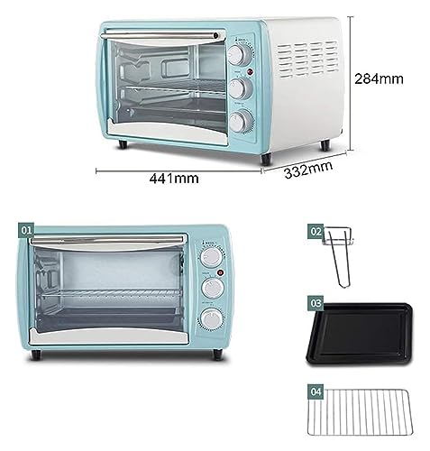MODADA Electric oven home 19 liters mini oven adjustable temperature 0-250 ℃ and 60 minutes timer three baking position home baking electric oven baking cake bread pie multifunctional function unified