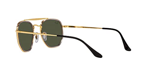 Ray-Ban RB3648M The Marshal II Hexagonal Sunglasses, Legend Gold/Green, 52 mm
