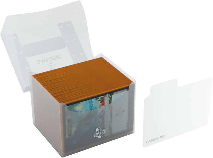 Gamegenic Side Holder 100+ XL Casual Deck Box | Double-Sleeved Card Storage with Flex Card Divider | Premium Card Protector | Cobra Neck Technology | Holds up to 100 Cards | Clear Color | Made