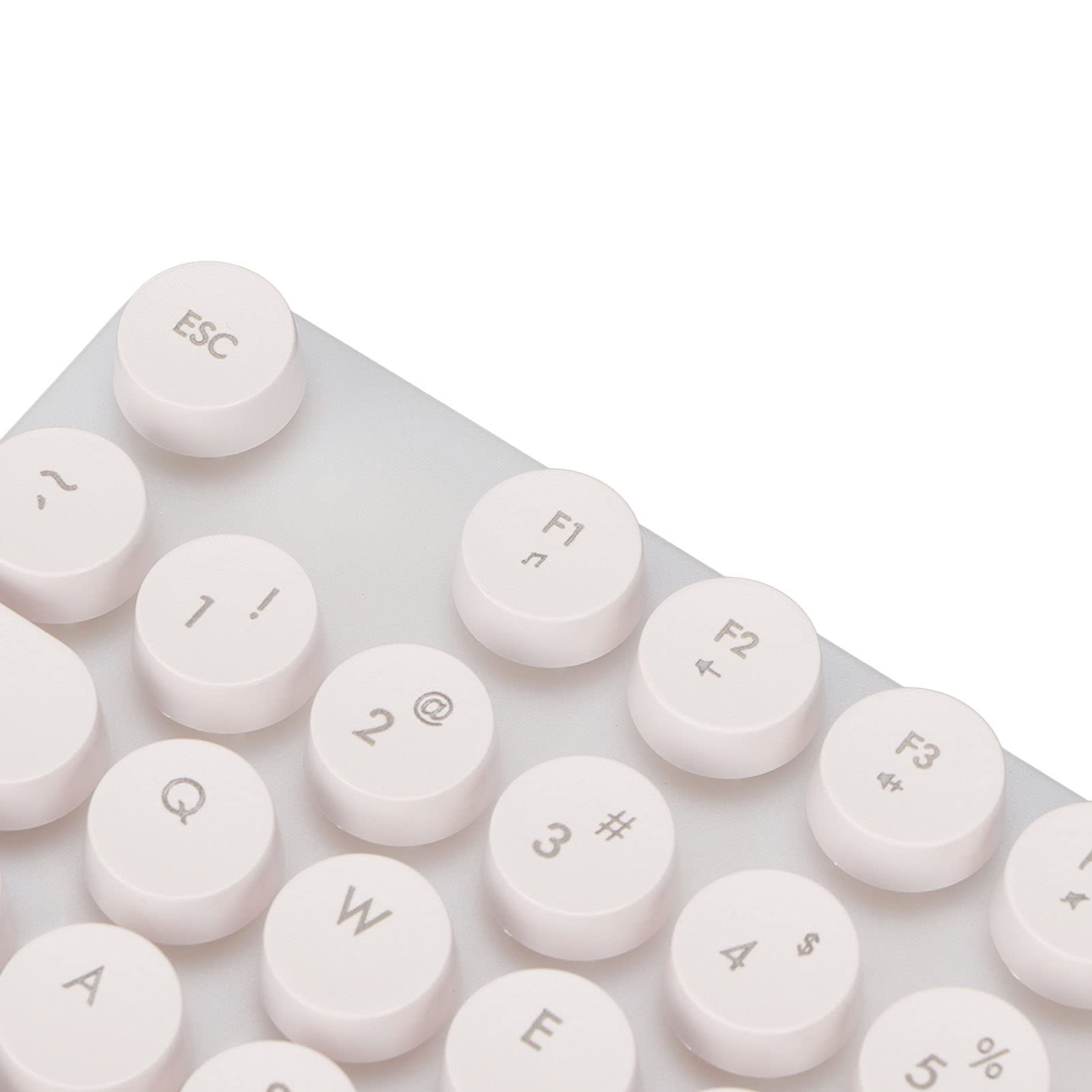 RBG Computer Keyboard, 104 Keys Wired Circular Keycap Ergonomic Mechanical Gaming Keyboard for Esports (White)