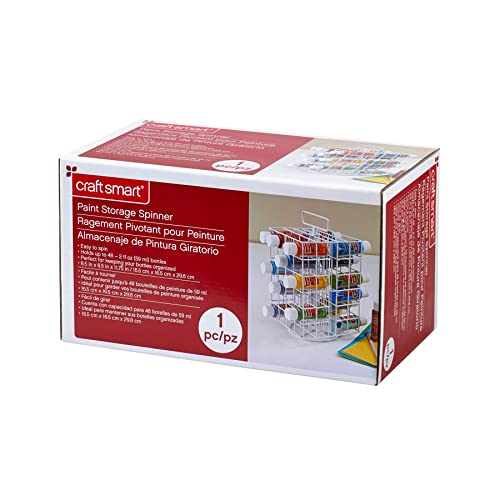 Spinning Paint Storage Tower by Craft Smart - Each Paint Storage Organizer Holds Up to 48 (2oz) Bottles - White, 6 Pack