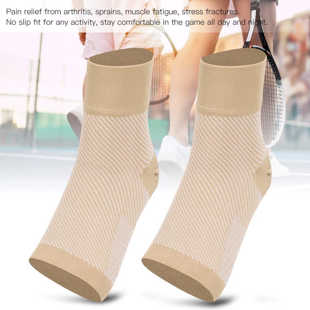 Heitune Sport Ankle Brace Protector Compression Support Sleeve Short Socks for Injury Recovery Joint Pain(Ankle Brace S)