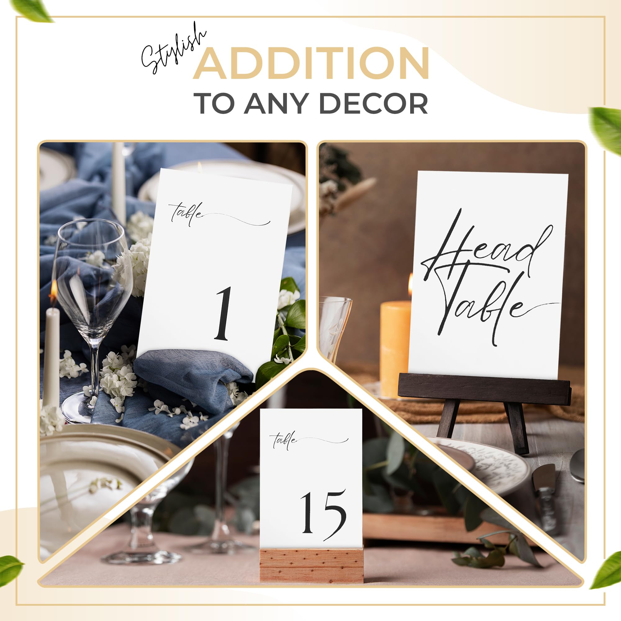 Wedding Table Numbers 1-30 Cards - Perfect for Wedding Reception, Banquets, and Special Occasions, Set Includes Numbers 1-30 and Head Table, Durable Double-Sided 6x4 inch Cards by Daivers