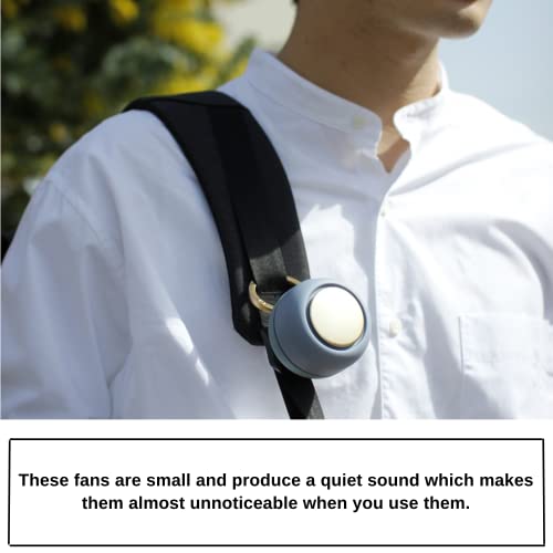 SPICE OF LIFE Pocket Fan - Grey - Small and Portable, Handheld, Rechargeable, Lightweight, Quiet and Discreet Personal Fan, 2 Hours Run Time, with Carabiner Included