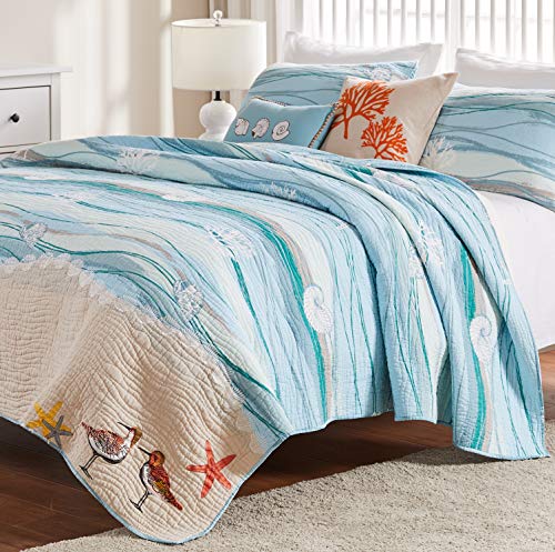 Greenland Home GL-1512ABSK 5 Piece Maui Bonus Quilt Set, King