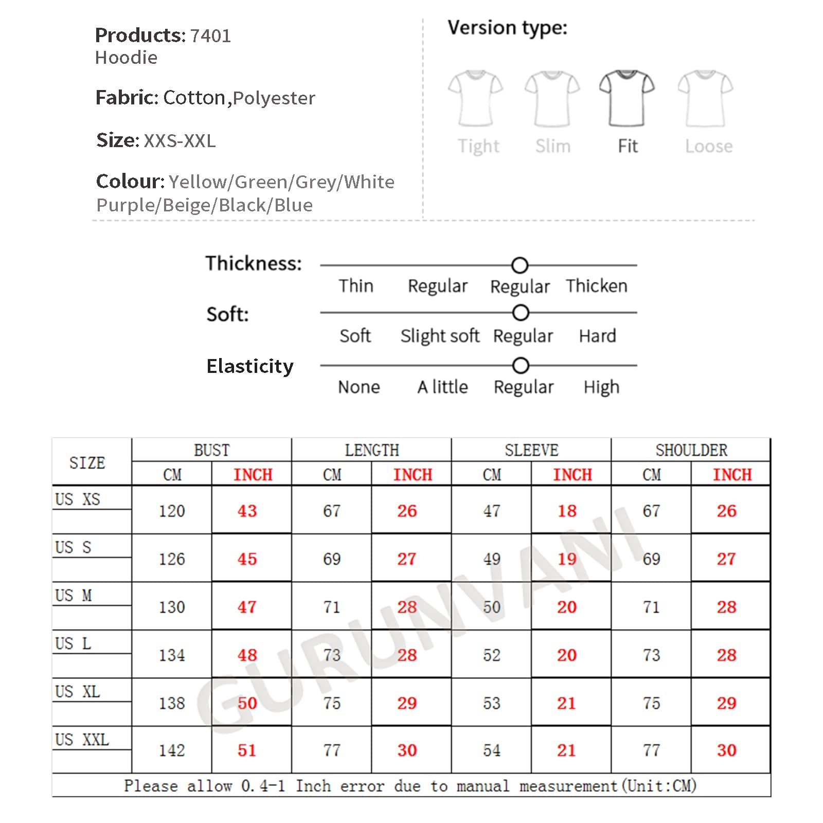 GURUNVANI Fashion Hoodies Men's Color Block Pullover O-Neck Hooded Sweatshirt Patchwork Large