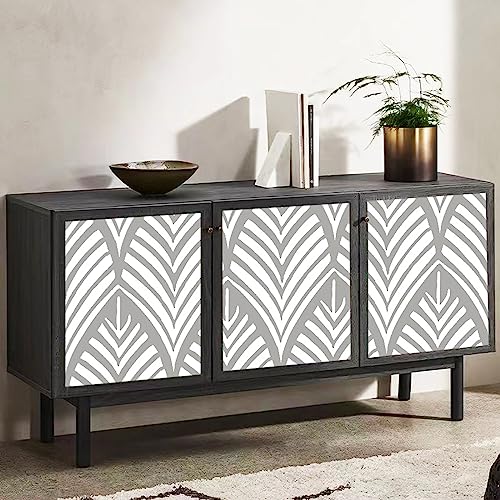 Yun-aeon Modern Silver Leaf Peel and Stick Wallpaper Contact Paper 17.7β X 120β Geometric Silver Boho Print Wallpaper Peel and Stick Self Adhesive Wallpaper Removable Wallpaper