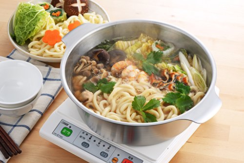 Yoshikawa SJ1678 Luxury Stainless Steel Shabu Pot, 10.2 inches (26 cm)