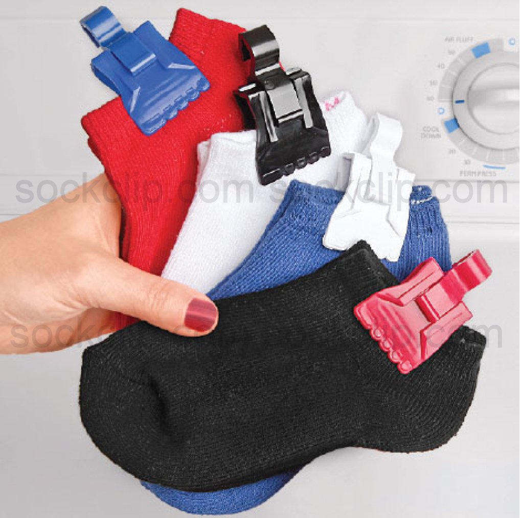 The Amazing Sock Clip Sock Holder, 32 Clips, Black, Made in U.S.A.