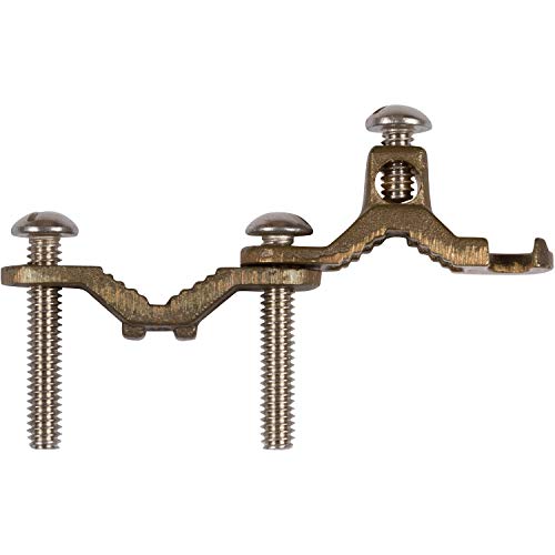 Morris Products Direct Burial Copper Ground Pipe Clamps β For Connecting Grounding Electrodes to Water Pipes, Tubing, Ground Rods β 2-10 Wire Range, 1-1/4-2β Water Pipe Range, 5/16-18 Screw Thread