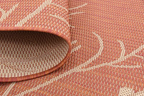 Unique Loom Outdoor Botanical Collection Area Rug - Branch (7' 1" x 10' Rectangle, Terracotta/ Beige)