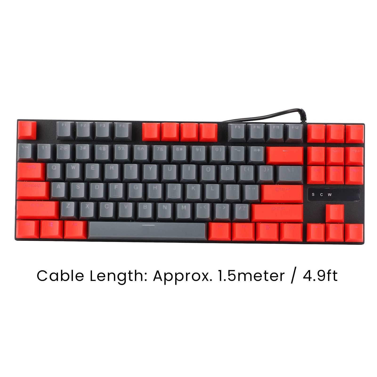 Red Switch Mechanical Keyboard Red Switch Mechanical Gaming Keyboard with Colorlocking Mobile Gaming Key Structure (Gray and Red)